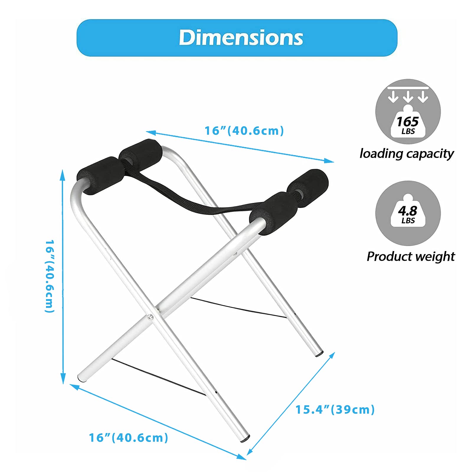 Anbt 2-Pack Portable Boat Stand 165 Lbs Capacity Folding Freestanding Kayak Canoe Storage Rack Stands Padding for Indoor and Outdoor Premium Accessories for Kayaks, Canoes, SUP Paddle Boards