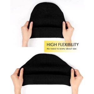 LCZTN 4 Pack Winter Ski Beanie Hat for Men＆Women,Warm Fisherman Cuffed Knit Cap Unisex (4 Pack Black)