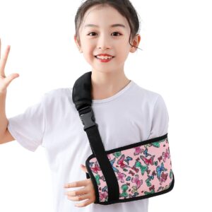 ledhlth butterfly toddler arm sling for girls fashionable colorful children sling elegant kids sling padiatric brace support immobilizer for shoulder elbow shoulder wrist injury right left