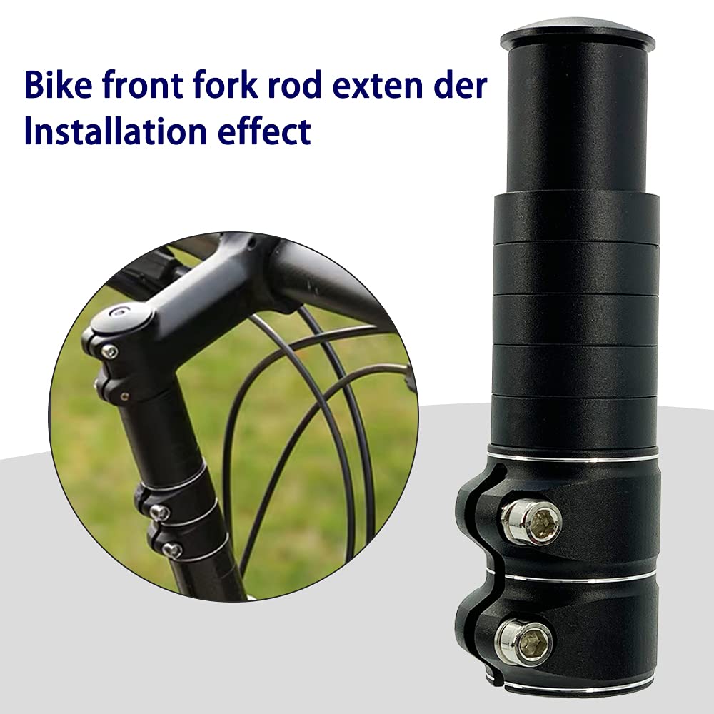 DERVISH Bike Fork Stem Extender, Bicycle Handlebar Riser Adaptor, Aluminium Alloy Head Up Adapter, for Mountain Bike, Road Bike, MTB