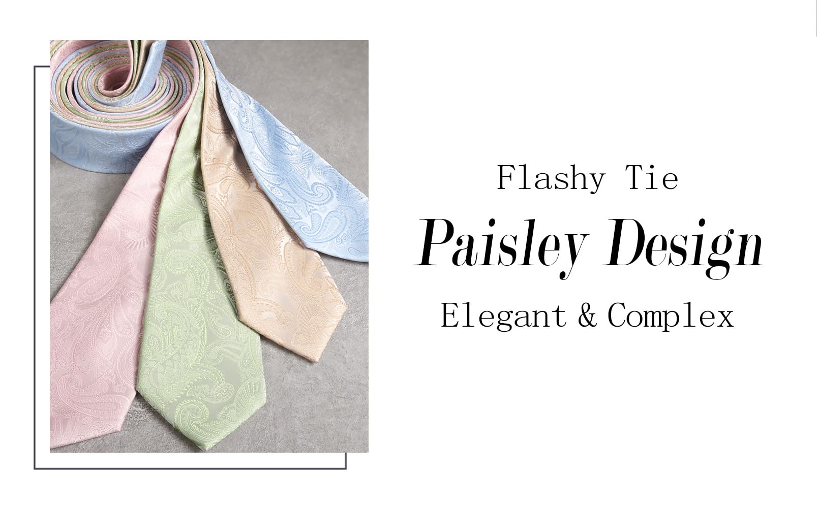 TaecMin Sage Tie Dusty Green Ties for Men Paisley Neckties and Pocket Squares Set for Weddings