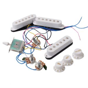 electric guitar pickups electric guitar sss pickup complete line with pickup 250k potentiometer electric guitar connection line for stratocaster guitar pickup set (color : white)