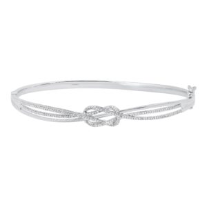 dazzlingrock collection round white diamond infinity knot bangle bracelet for her (diameter 2.75 inch, 0.25 ctw, color i-j, clarity i2-i3) in 925 sterling silver