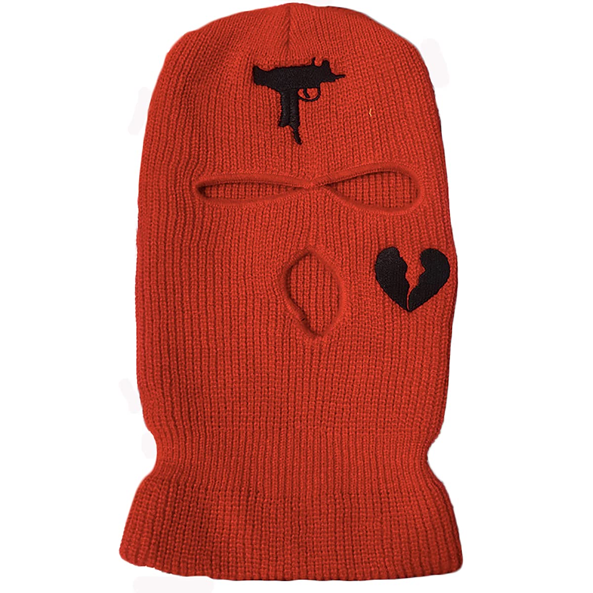 June Sports 3-Holes Ski Mask Design Winter Full Face Cover Knitted Balaclava Outdoor Sports Cycling Mask Broken Heart MK4F-Red Broken Heart-red One Size