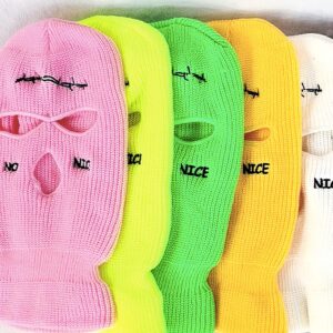 June Sports 3 Hole Knitted Ski Mask Not Nice Full Face Mask Winter Balaclava Face Cover for Outdoor Sports Camel MK4D Not Nice-camel One Size