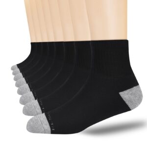 flshmcen men's athletic ankle socks 8-pairs cotton cushioned quarter socks for men moisture wicking socks size 7-9/9-12/12-15