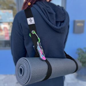 SukhaMat - Yoga Mat Strap, Extra-Durable and Comfortable | Multi-Purpose Strap/Carrier for Your Yoga Mat, Pilates or Exercise Mat (Black)