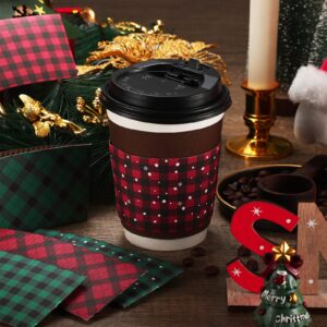 Patelai Christmas Coffee Cup Sleeves Disposable Coffee Sleeves Holiday Coffee Sleeves Christmas Cup Sleeves Hot Chocolate Cup Sleeves Tea Cup Sleeves for Hot Chocolate Coffee (Classic Style, 42 Pcs)