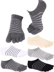 5 pairs stripe toe socks finger socks low cut colorful socks for women girl supplies (stylish style, classic colors)