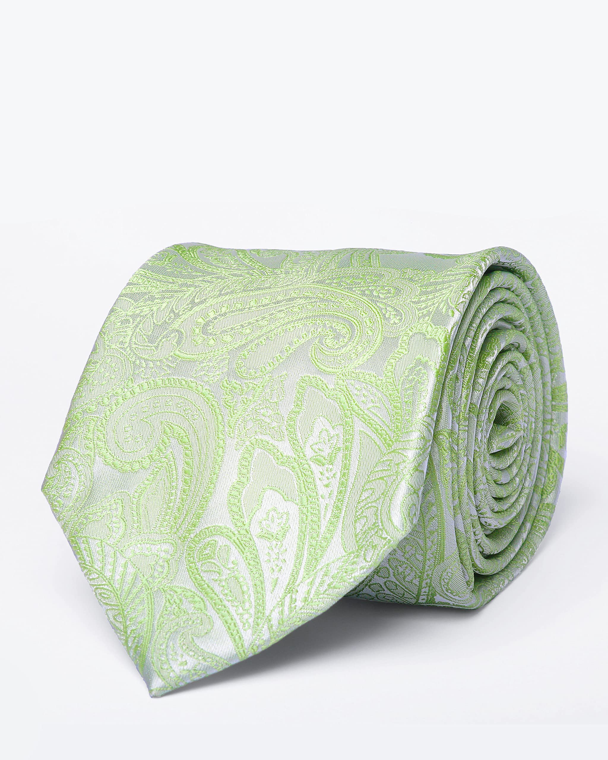 TaecMin Sage Tie Dusty Green Ties for Men Paisley Neckties and Pocket Squares Set for Weddings