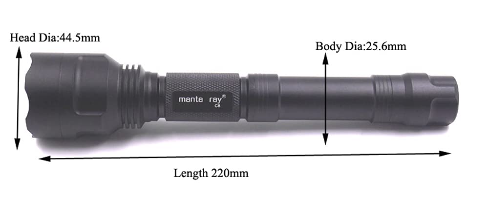 WKDUN C8 365nm 5W UV Flashlight Torch in Leak Detection, Forensics, Law Enforcement, Coating Inspection, Fugitive Glue, Curing, Special Effects, Urine Displays, Exhibits and More Long Version