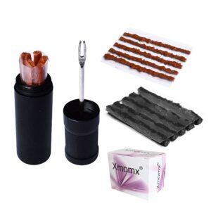 xmomx bike tubeless tire tyre repair kit plugger plugs tool repair tires fix flat puncture mtb and road mountain bicycle +15 strips (5 x1.5 mm + 5 x 2.5 mm + 5 x 3.5 mm)