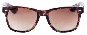 lovin rays" polarized sunglasses with nearly invisible line bifocal for men and women (tortoise, 1.75)