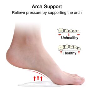 Dr. Foot Plantar Fasciitis Arch Support Shoe Insoles 5 Pairs, Thicken Gel Arch Pads for Flat Feet - Self-Adhesive Arch Cushions Inserts for Men and Women