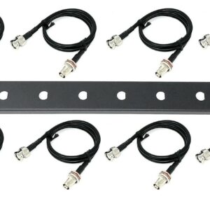 19" Antenna Re-Location Rack Mount Kit 1U Front Panel 8 Hole Ports w/ 8 Cables