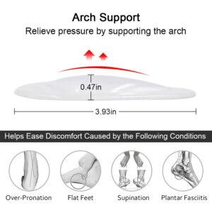 Dr. Foot Plantar Fasciitis Arch Support Shoe Insoles 5 Pairs, Thicken Gel Arch Pads for Flat Feet - Self-Adhesive Arch Cushions Inserts for Men and Women