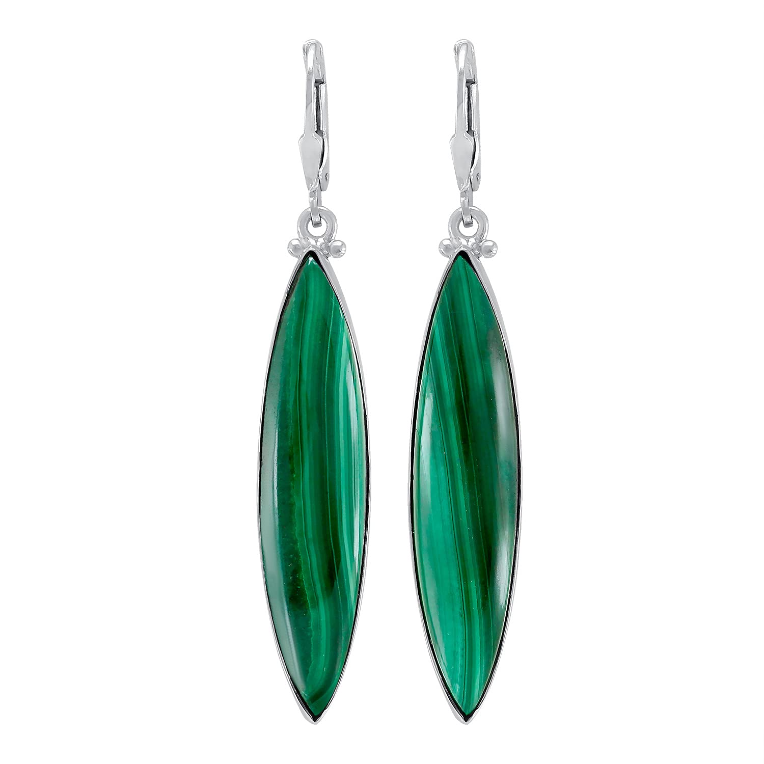 925 Sterling Silver Natural Malachite Handmade Drop & Dangle Earrings For Women, Mother's Day Gifts For Mom Wife Sister Her