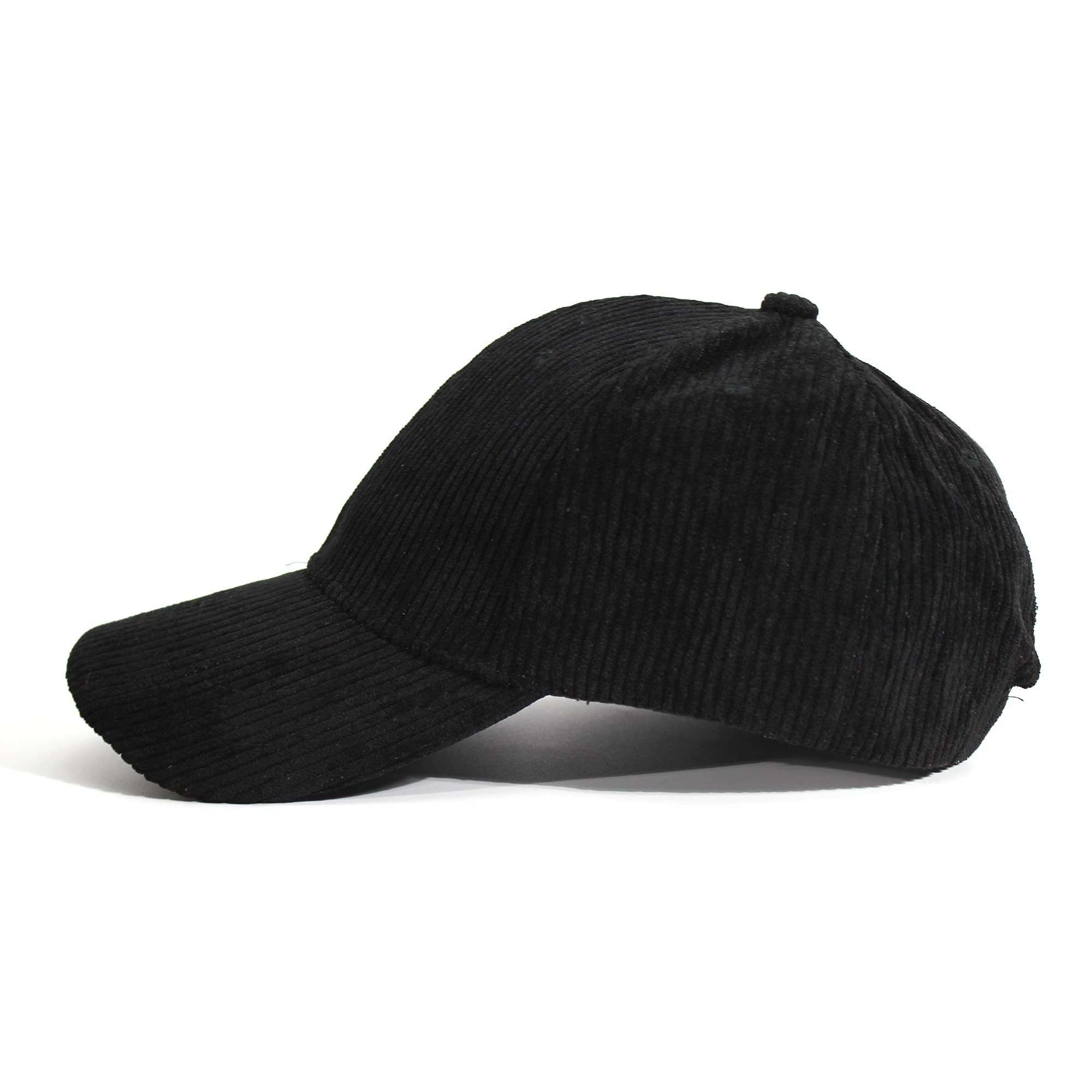 LABANCA Unisex Corduroy Cotton Baseball Caps Solid Low Profile Adjustable Baseball Cap Classic 6 Panels, Black