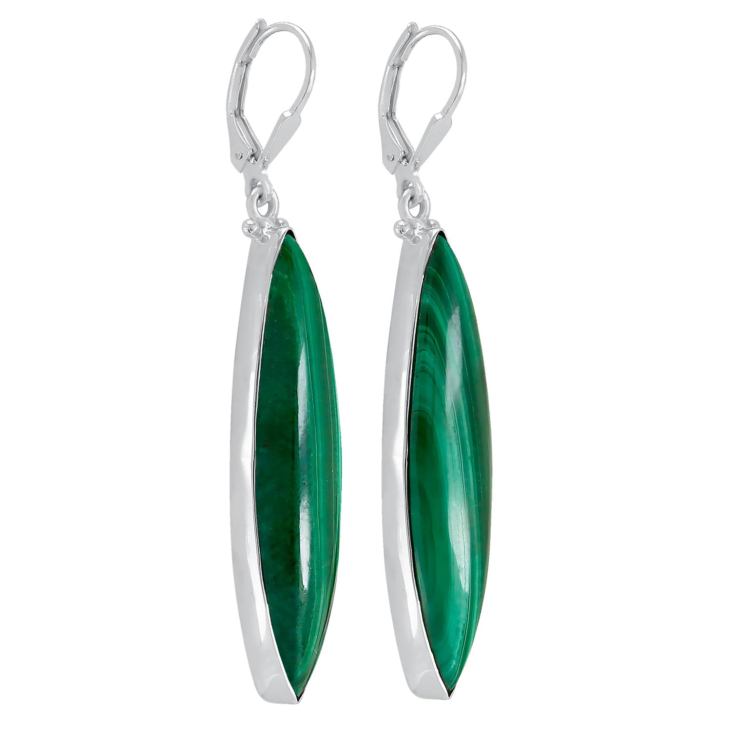 925 Sterling Silver Natural Malachite Handmade Drop & Dangle Earrings For Women, Mother's Day Gifts For Mom Wife Sister Her