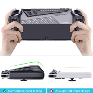 GTAplam Protective Case Compatible with Nintendo Switch OLED Model 2021(Note: Not Fit in The OLED Dock), TPU Ergonomic Comfort Cover for Nintendo Switch Console and Joy-Con, Black