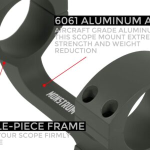 Monstrum G3 4-16x50 First Focal Plane FFP Rifle Scope with Illuminated MOA Reticle | ME308 Extended Series Offset Scope Mount | Bundle