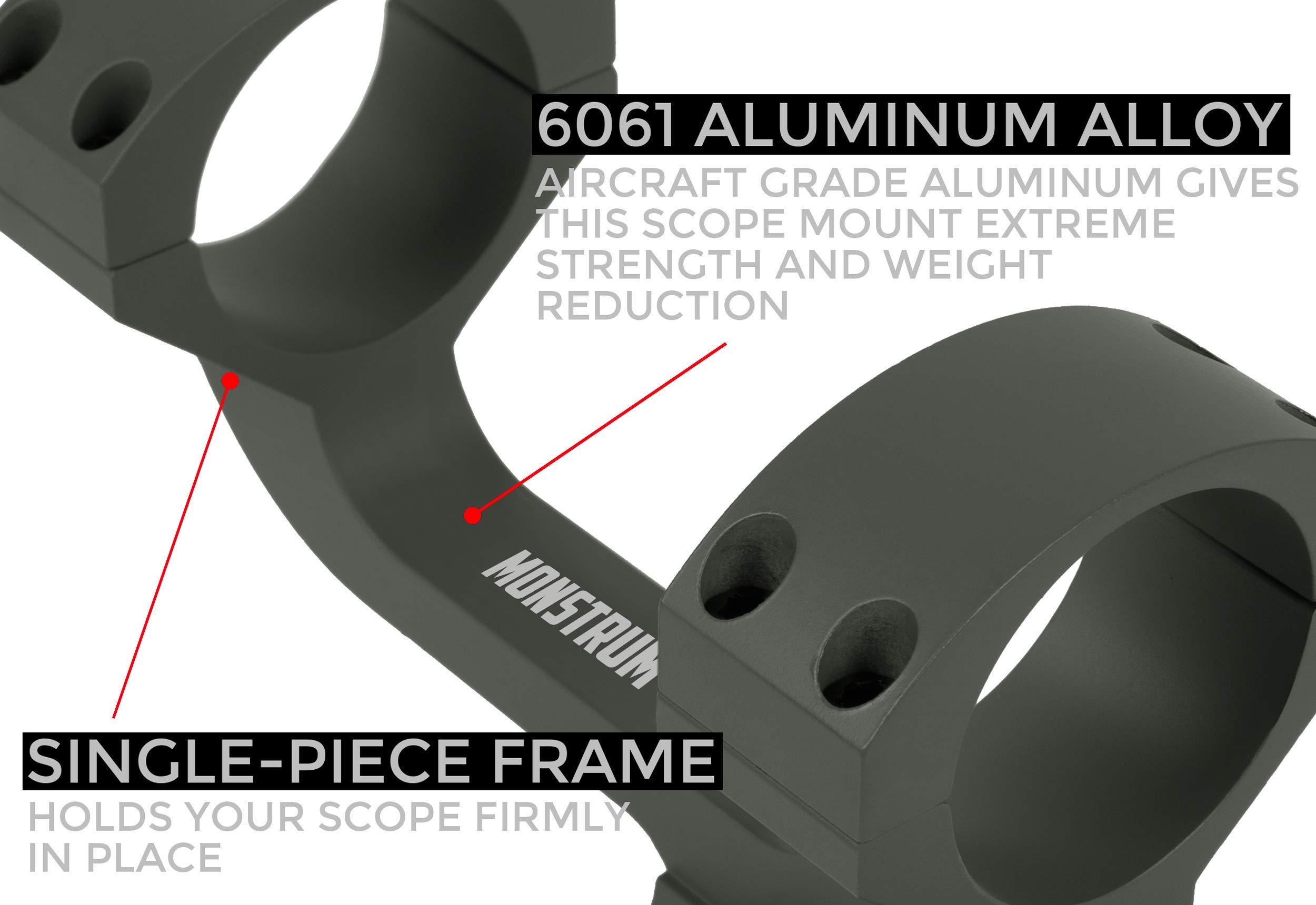 Monstrum G3 4-16x50 First Focal Plane FFP Rifle Scope with Illuminated MOA Reticle | ME308 Extended Series Offset Scope Mount | Bundle