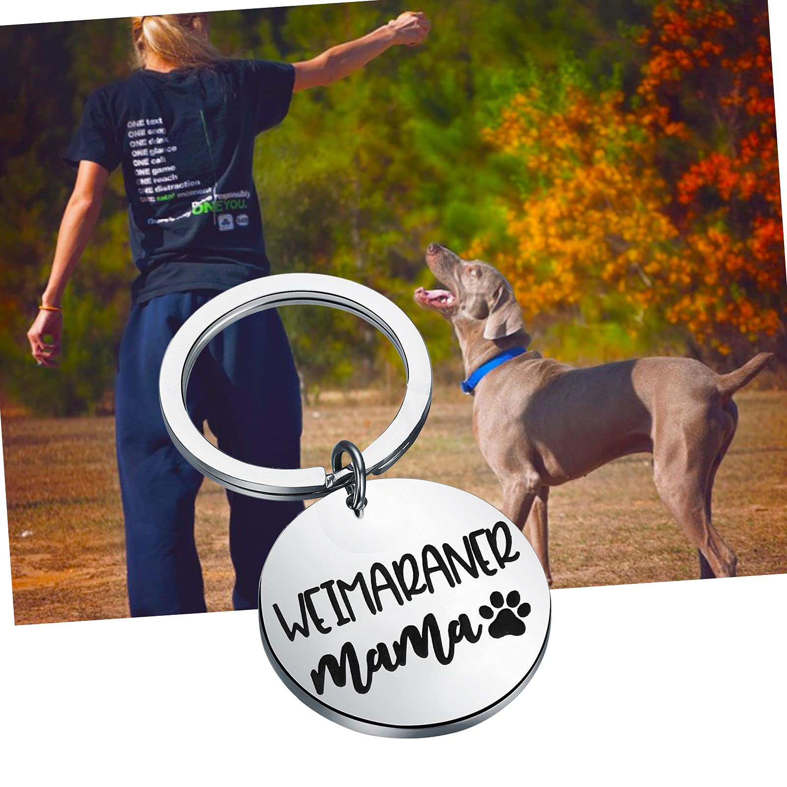 Weimaraner Dog Mom Gift Weimaraner Mama Keychain Weimaraner Lover Weimaraner Dog Owner Gift for Her (Weimaraner Mama K)