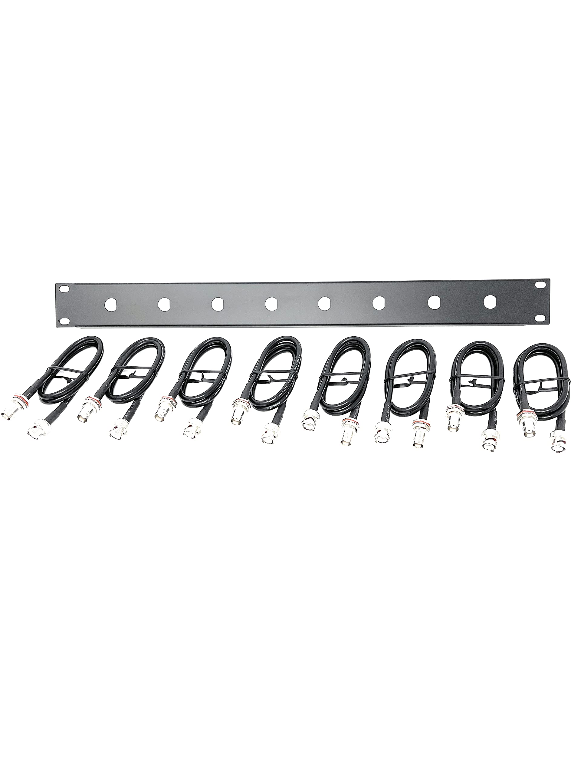 19" Antenna Re-Location Rack Mount Kit 1U Front Panel 8 Hole Ports w/ 8 Cables