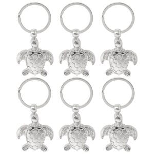 honbay 6pcs metal turtle keychains tortoise keyfob car keyrings bag charm pendant funny keychains for women men handbags purses belts