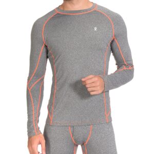 Little Donkey Andy Men's Thermal Underwear Set Performance Base Layer Wicking Active Long Johns Top & Bottom with Fly Gray XL