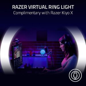 Razer Kiyo X Full HD Streaming Webcam: 1080p 30FPS or 720p 60FPS - Auto Focus - Fully Customizable Settings - Flexible Mounting Options - Works with Zoom/Teams/Skype Conferencing Video Calling