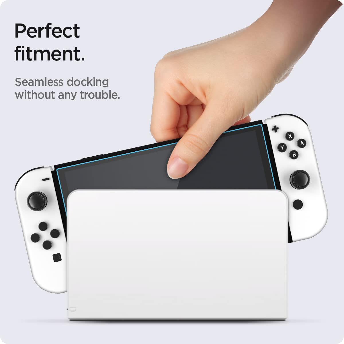 Spigen Tempered Glass Screen Protector [GlasTR EZ FIT] designed for Nintendo Switch (OLED model) - 2 Pack