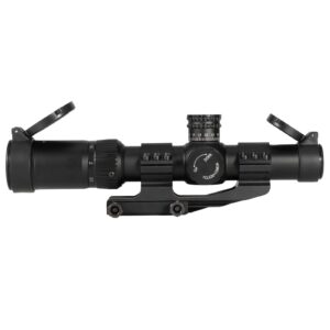 falconoptics rifle scope 1-4x24 - second focal plane sfp - mil dot reticle with red illumination - 30mm tube - hunting shooting - black