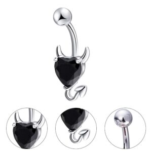 Devil Heart Belly Button Rings Navel Rings Steel Bar Stud Belly Navel Piercing Jewelry