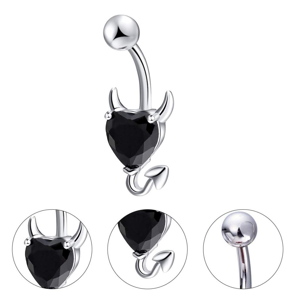 Devil Heart Belly Button Rings Navel Rings Steel Bar Stud Belly Navel Piercing Jewelry