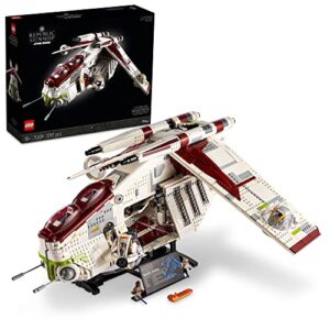 lego star wars republic gunship 75309 ucs display model kit for adults to build, ultimate collector series, office or home decor gift idea