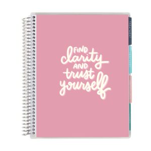 erin condren 7" x 9" spiral bound medical treatment planner - edition 2, four tabs, treatment tracking spreads, medical information pages, support log, lined note pages