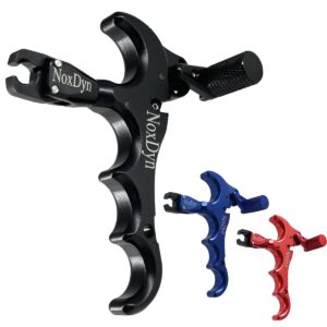 noxdyn bow release 360° rotatable thumb release 4 fingers (pure black)