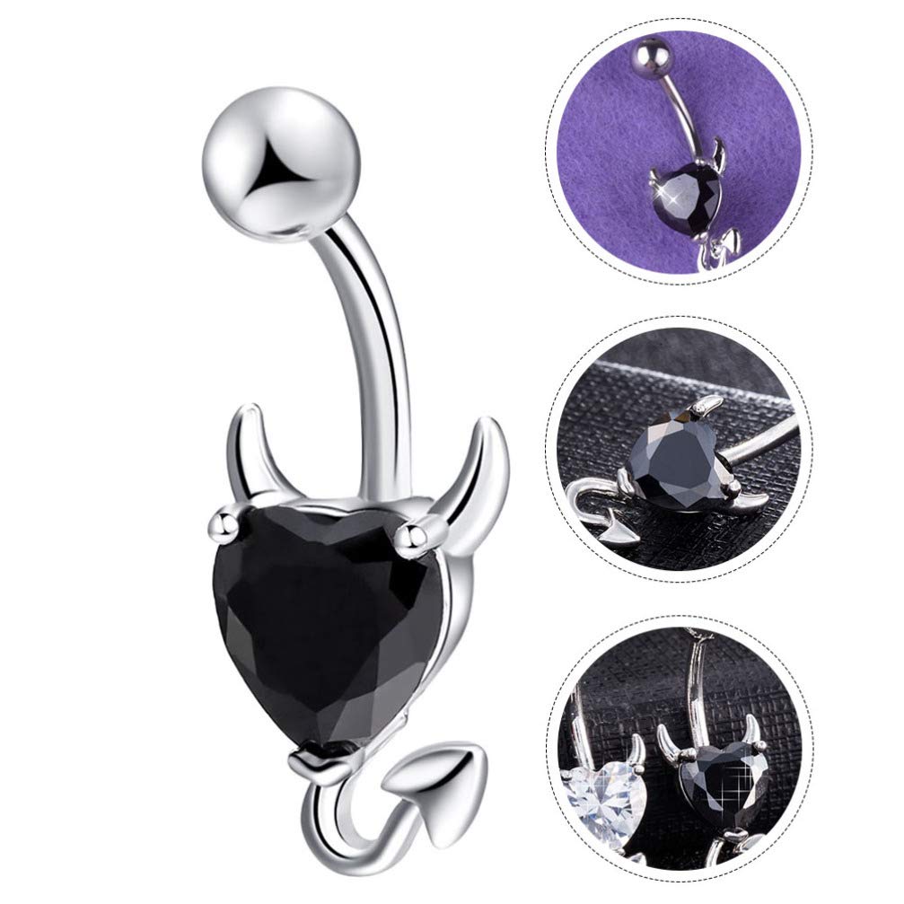 Devil Heart Belly Button Rings Navel Rings Steel Bar Stud Belly Navel Piercing Jewelry