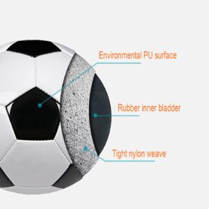 SPDTECH Soccer Ball Small Size 2 Classic White Black Thicker PU Tight Weaved Suitable for Kids Toddler Boy Trainning Practice or Gift for 0-2 Years 5.9 inch Diameter