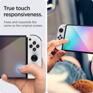 Spigen Tempered Glass Screen Protector [GlasTR EZ FIT] designed for Nintendo Switch (OLED model) - 2 Pack