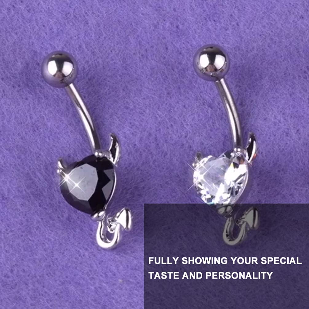 Devil Heart Belly Button Rings Navel Rings Steel Bar Stud Belly Navel Piercing Jewelry