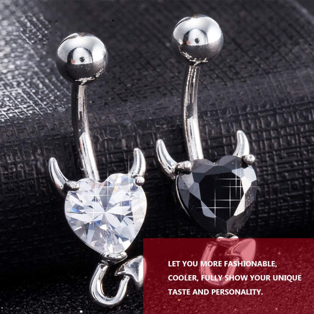 Devil Heart Belly Button Rings Navel Rings Steel Bar Stud Belly Navel Piercing Jewelry