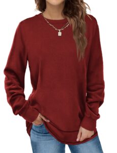 dofaoo christmas sweatshirts for women crewneck long sleeve plus size tops oversized pullover red xl