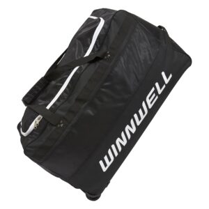 winnwell hockey wheel goalie bag - large equipment bag with wheels to store goalie gear - made for ice & field hockey goalies - junior