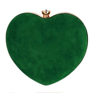 goclothod women heart shape clutch purse velvet shoulder bag evening tote chain purse