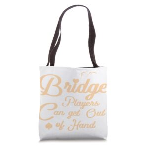 bridge players out of hand playing card bridge gift tote bag