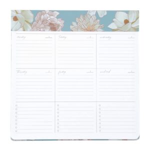 designer schedule pad - flora. 52 perforated sheets. 10" x 10". weekly schedule organizer planner pad with to-do lists and notes sections by erin condren.