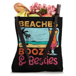 Beaches Booze and Besties Girls Trip Vacation Beach Graphic Tote Bag