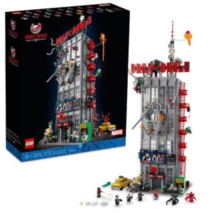 lego marvel spider-man daily bugle newspaper office 76178 building set - featuring 25 spider-verse minifigures including peter parker, venom, and spider-gwen, collectible gift idea for adults